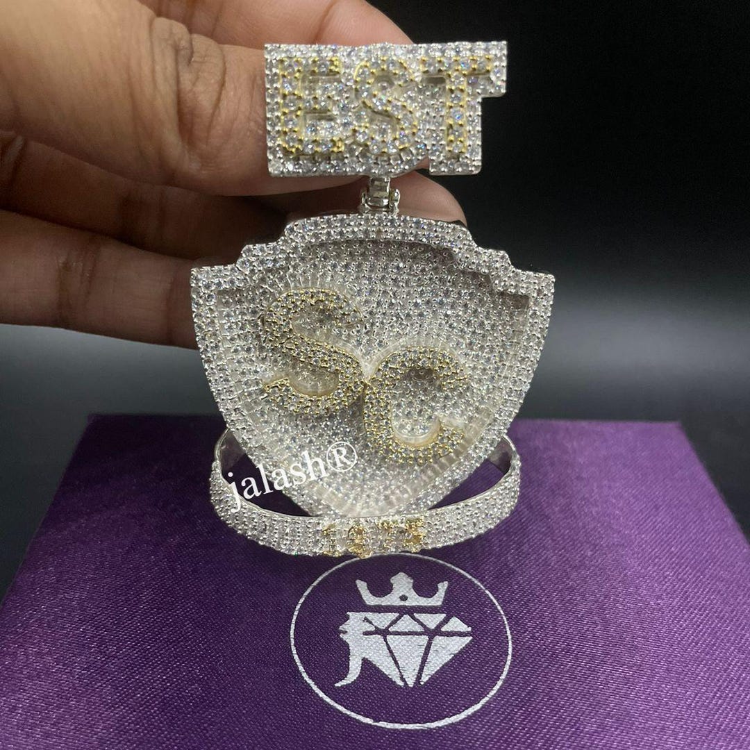 Iced Out Custom Men's Pendant / Real Moissanite Any Letter Pendant ...