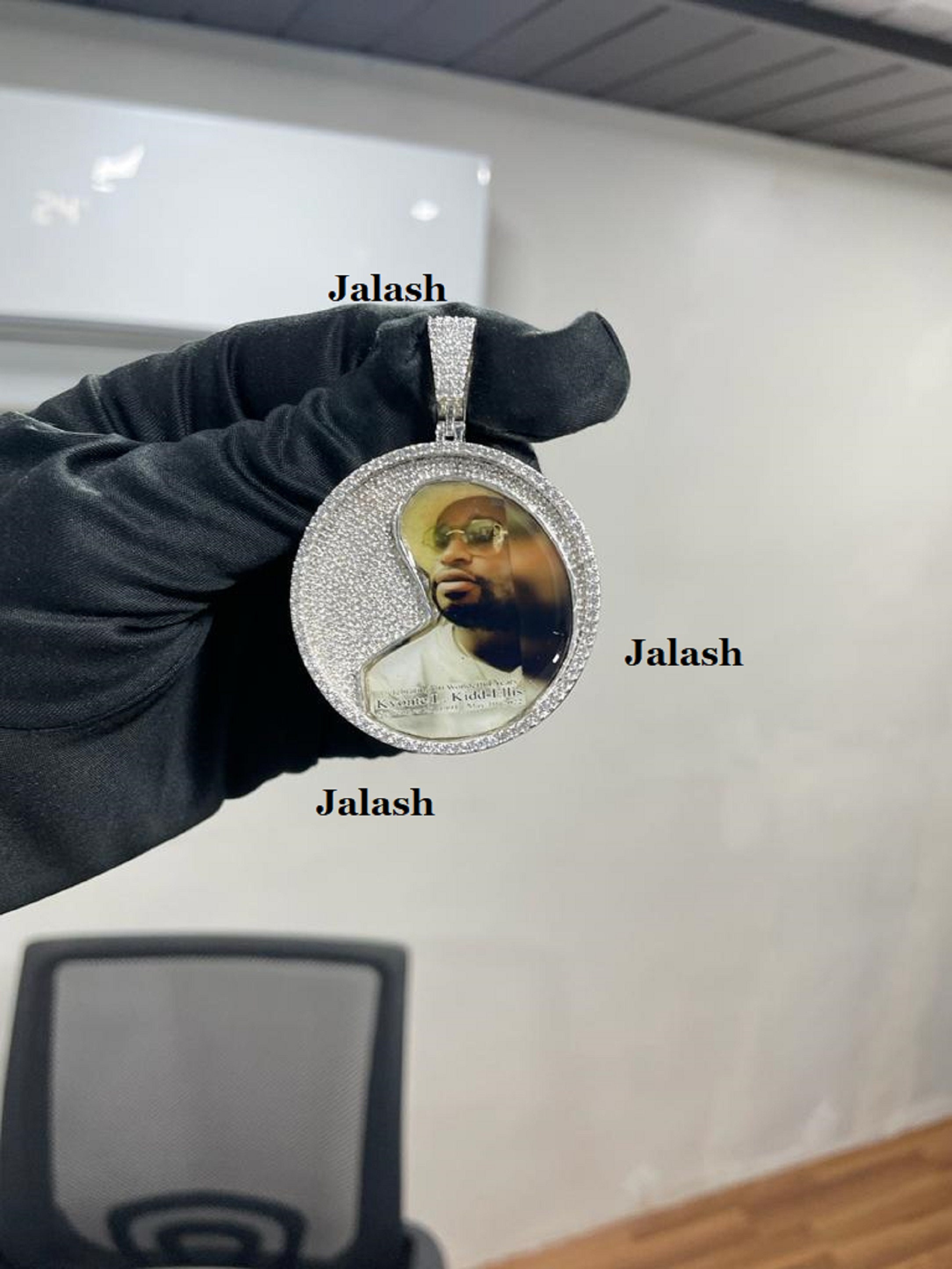 Men's Iced Out Custom Picture Pendant/moissanite Memory - Etsy