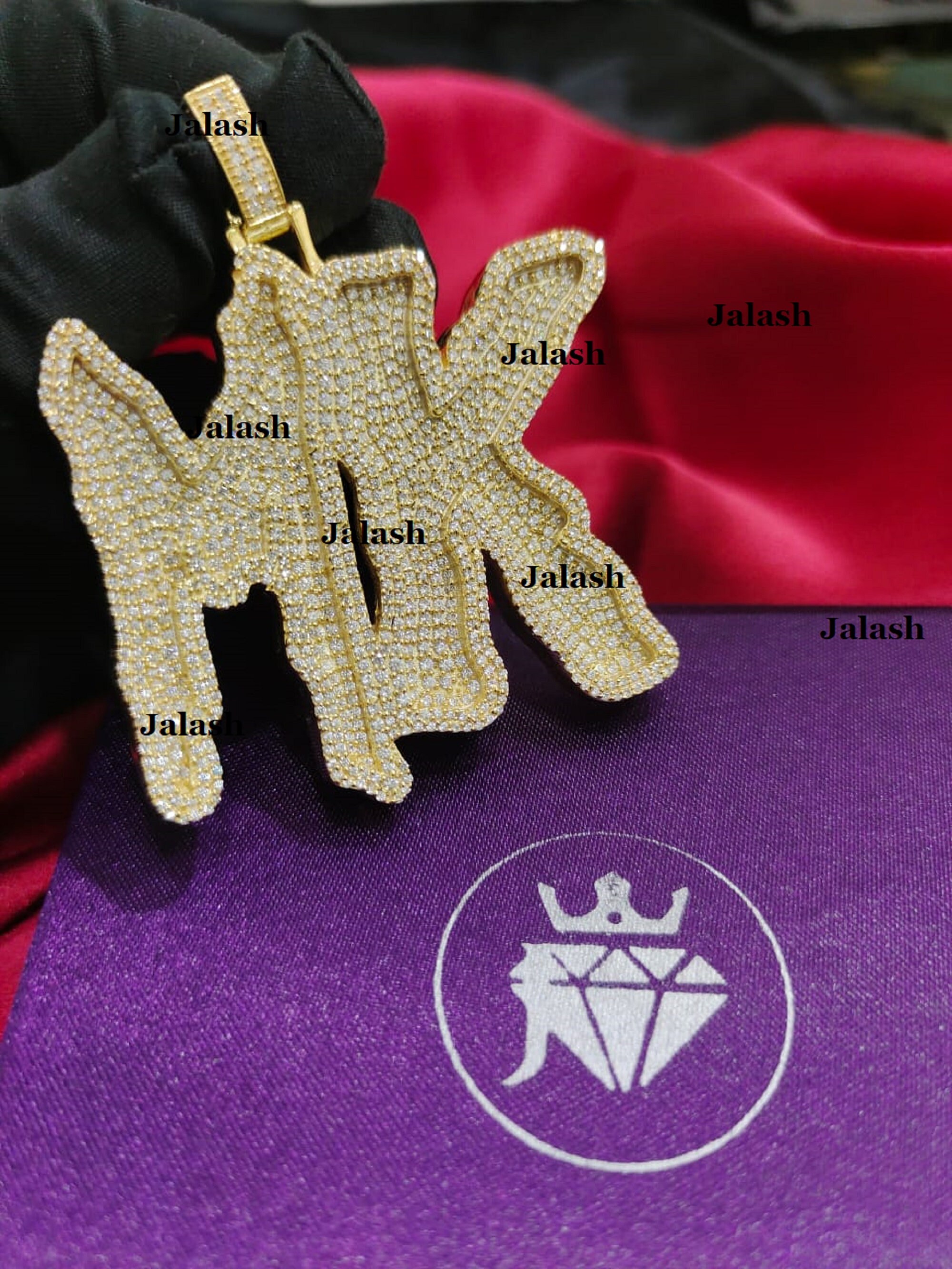 Iced 2 Letter Initial Pendant/rapper Moissanite Initial - Etsy