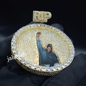 Memorial Picture Pendant / Genuine Moissanite RIP Pendant / Men's ...