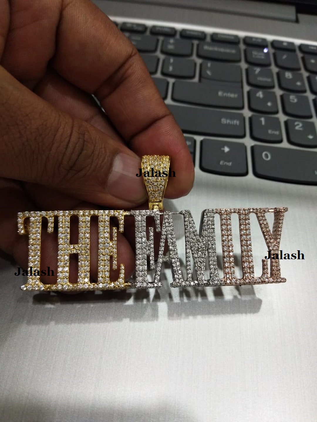 Men's "the Family" Phrase Pendant / Real Moissanite Customized Jewelry ...