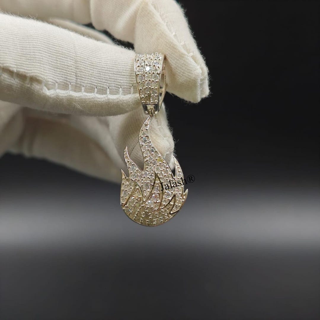 Men's Tester Passing Moissanite Fire Pendant / Unique Style Gift for ...