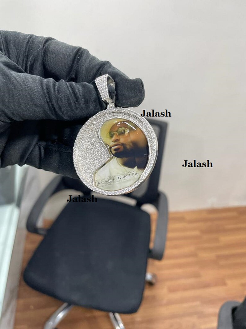 Men's Iced Out Custom Picture Pendant/moissanite Memory - Etsy