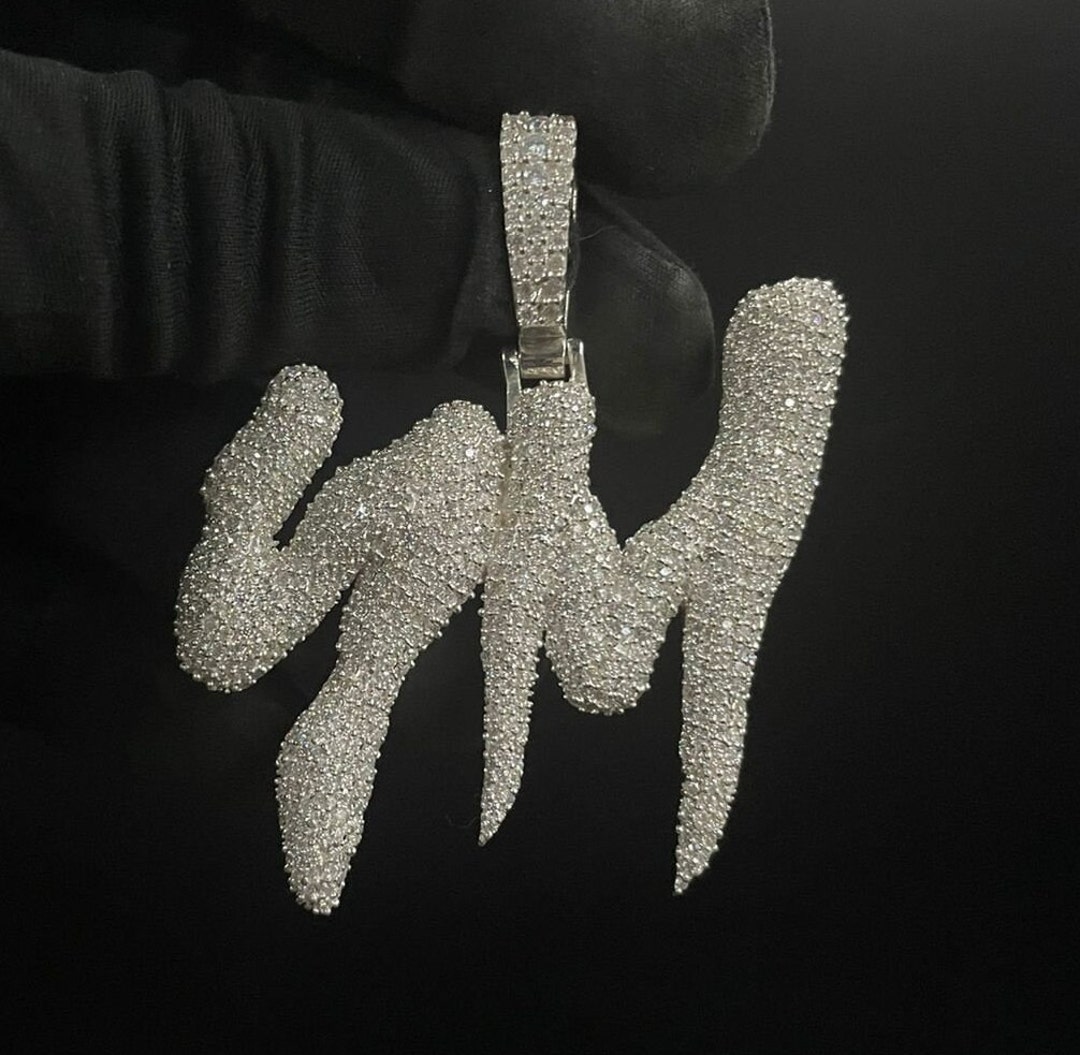 Tester Passing Moissanite Custom Pendant / New Style Bubble Letter ...