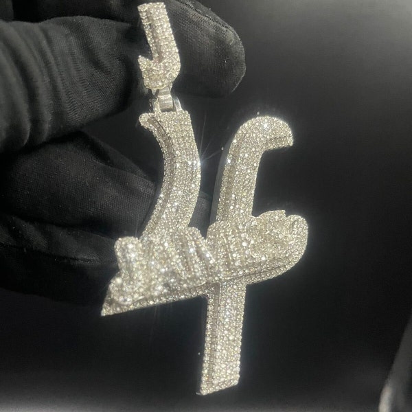 Iced Out Number Diamond Pendant - Etsy