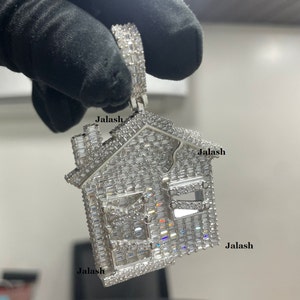 Iced Trap House Pendant / Moissanite Iced Out Pendant /men's Trap House ...