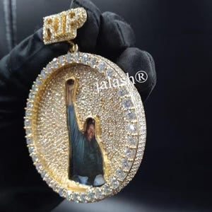 Memorial Picture Pendant / Genuine Moissanite RIP Pendant / Men's ...