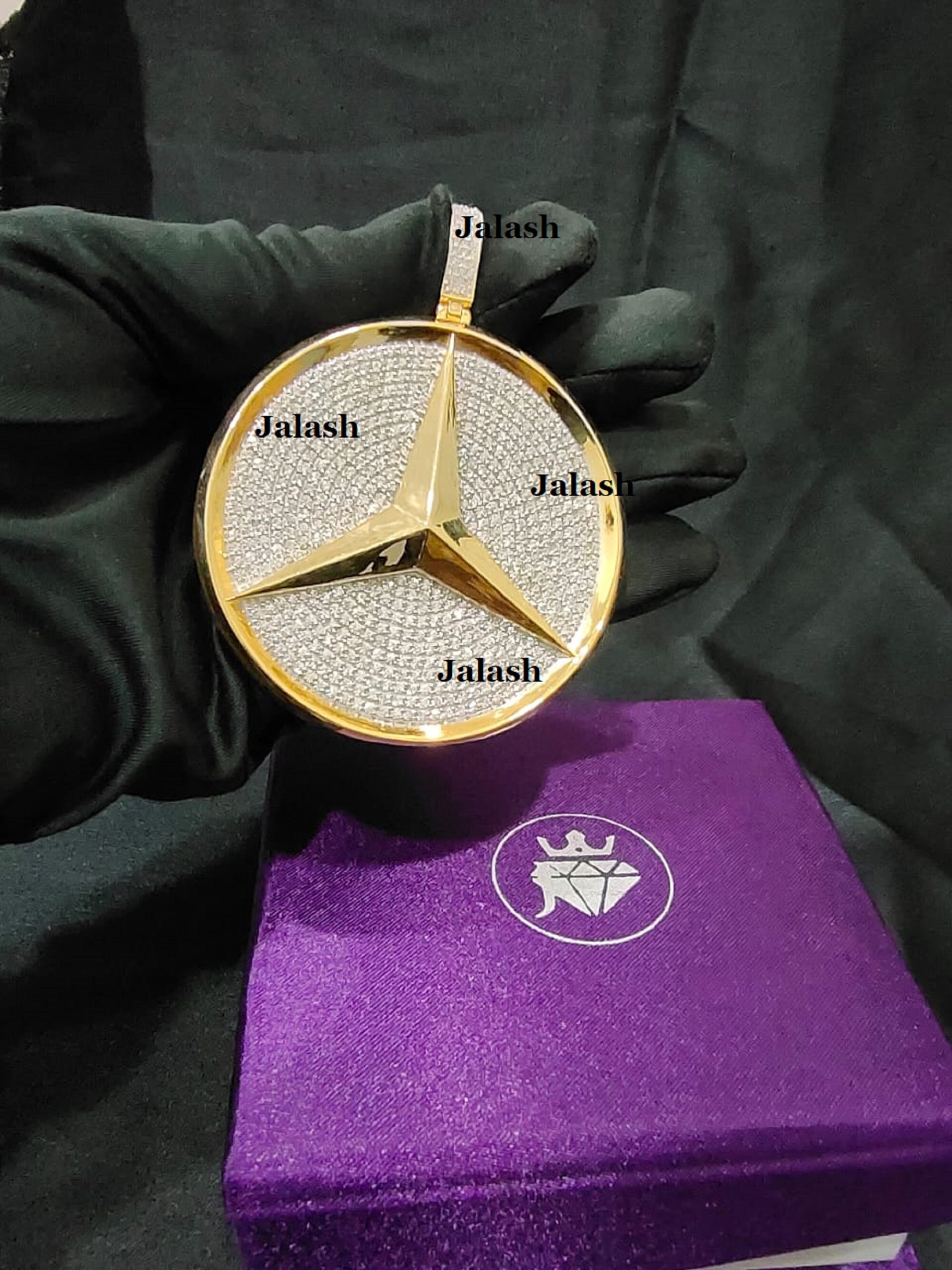 Mercedes Logo Diamond Pendant / Big Mercedes Logo Pendant/ - Etsy