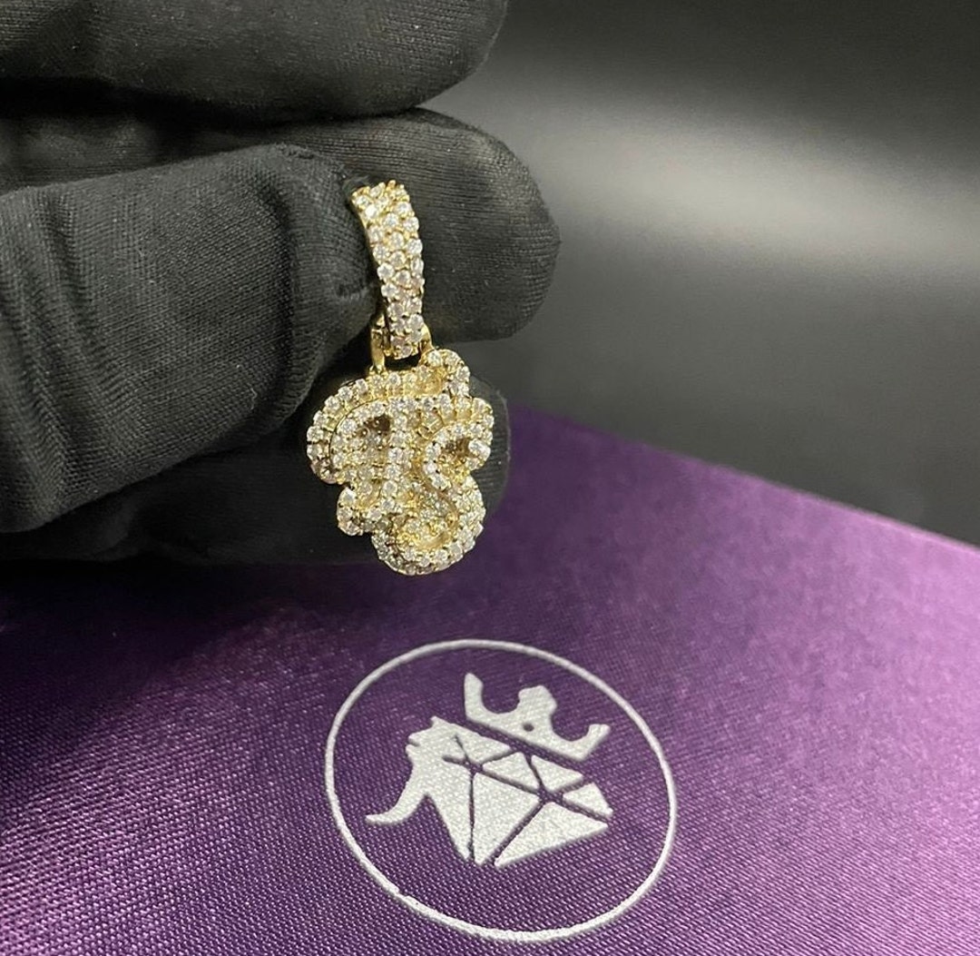 Men's Tester Passing Moissanite Letter Pendant / Birthday Gift for ...