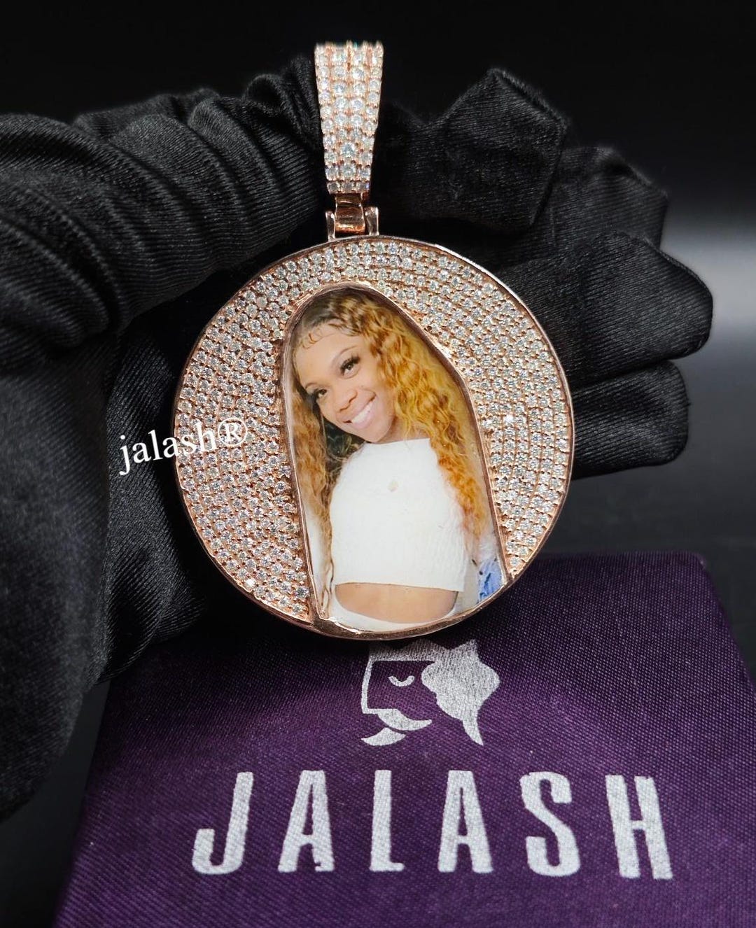 1.5ct Natural Moissanite RIP Photo Pendant / Bust Down Memorial Pendant ...