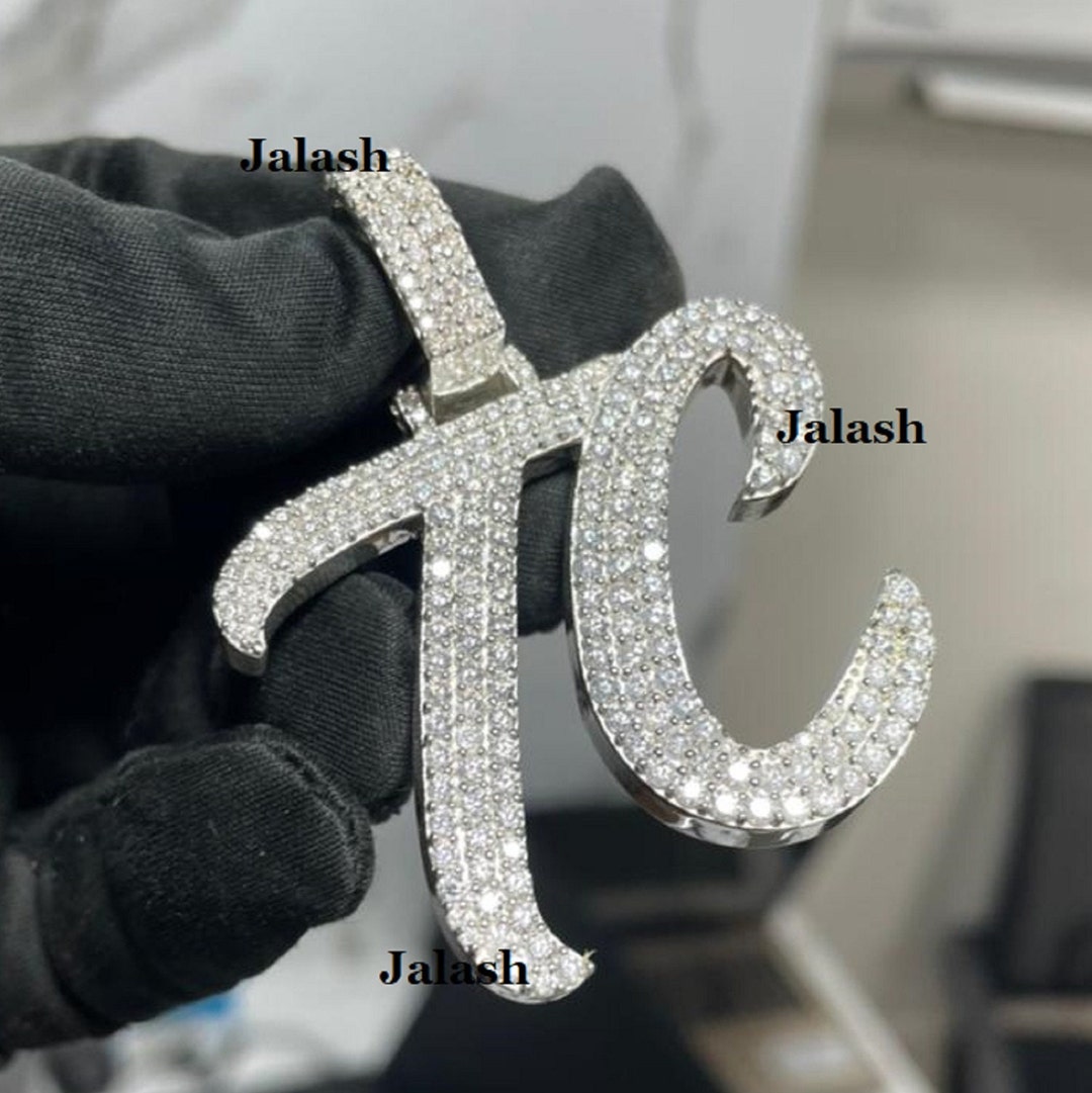 Any 2 Custom Letter Pendant/ Iced Custom Initial Pendant/ Personalised ...