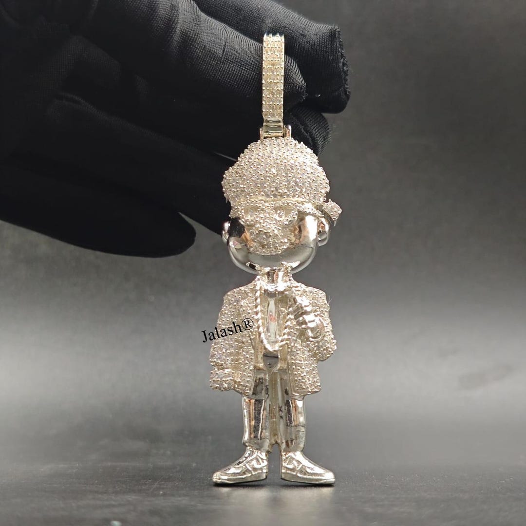 Moissanite "rich Boy" Pendant, Icy Rapper Charm - Etsy