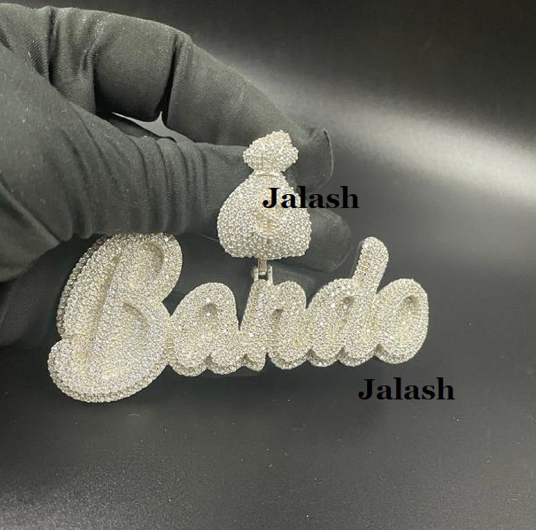 Bando Name Moissanite Pendant / Iced Moissanite Bando Name Pendant ...