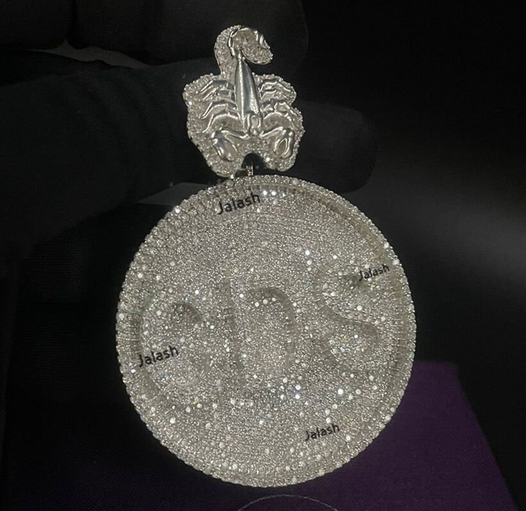 Men's Customized Any Letter Pendant / D/VVS Moissanite Scorpio Loop ...