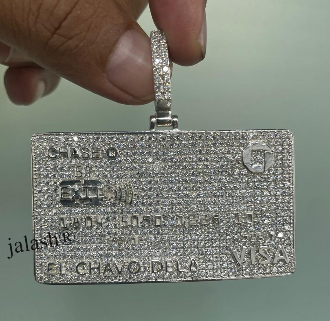 Tester Passing Moissanite Card Pendant / New Style Gift for Him ...