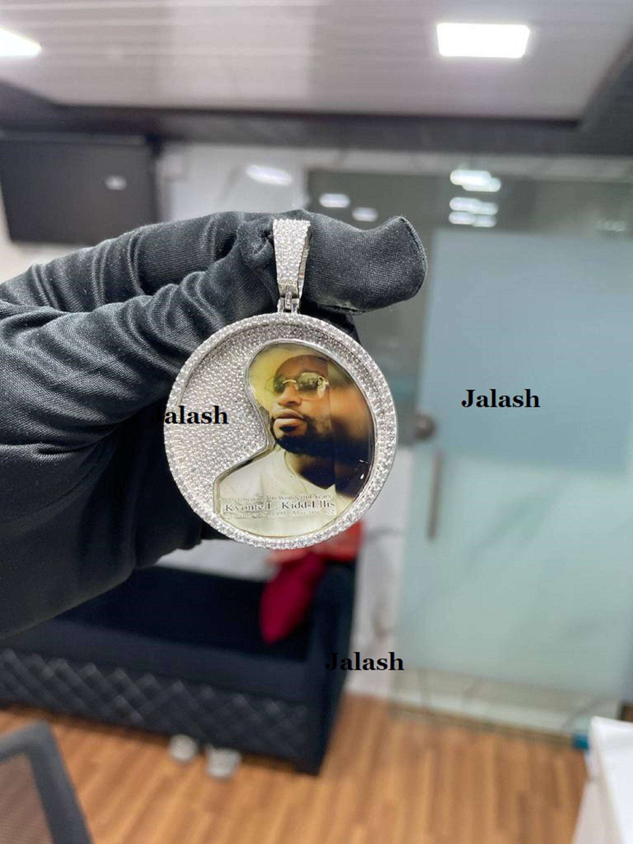 Men's Iced Out Custom Picture Pendant/moissanite Memory - Etsy