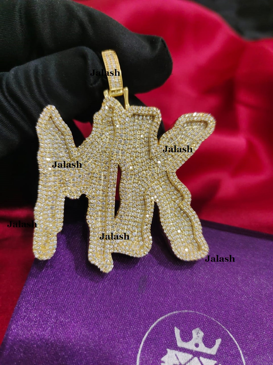 Iced 2 Letter Initial Pendant/rapper Moissanite Initial Pendant/diamond ...