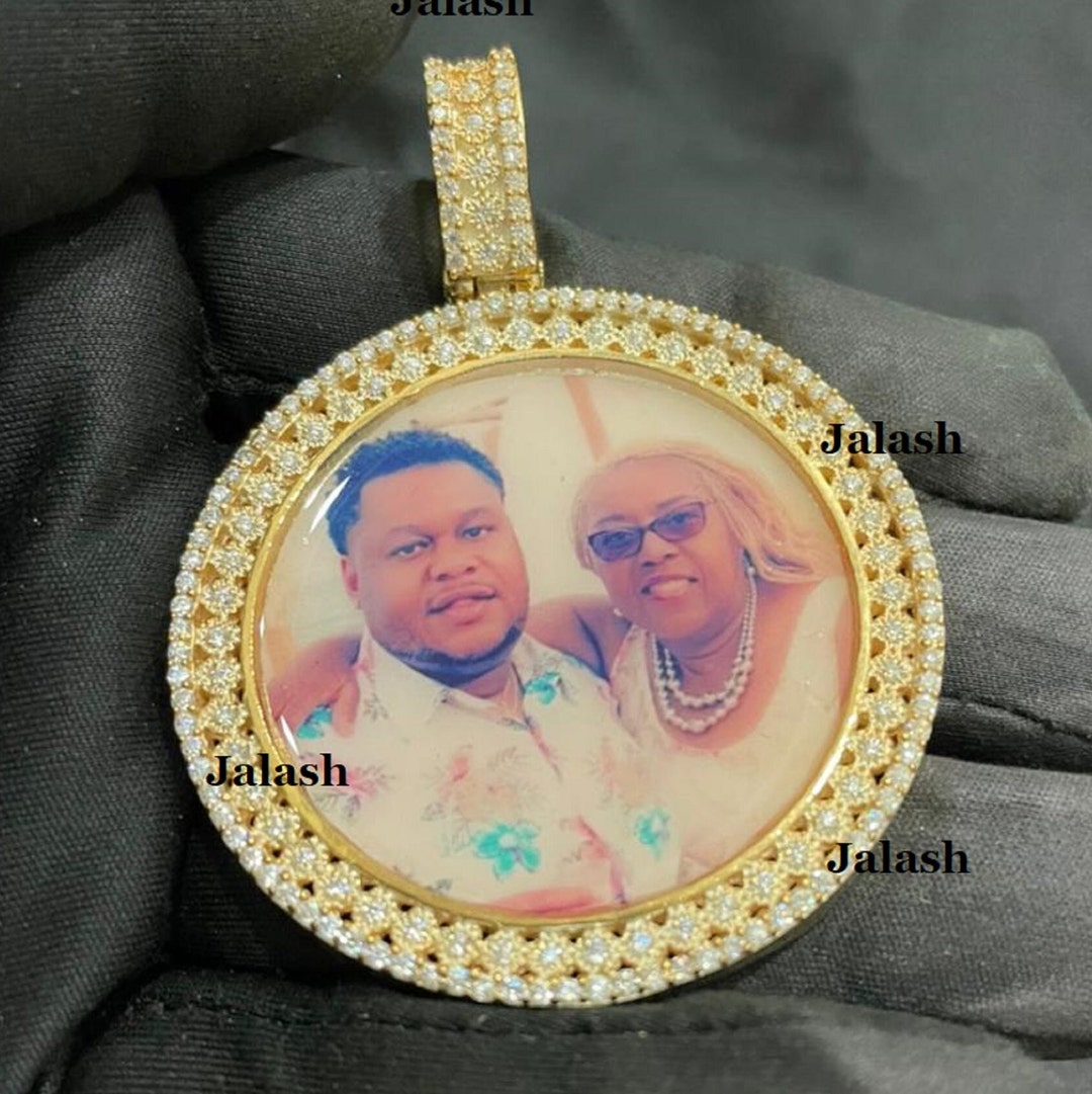 Iced Moissanite Picture Pendant/custom Diamond Memory Pendant/925 ...