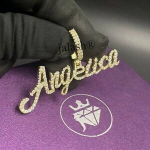 Moissanite Cursive Letter Pendant: Custom Diamond 925 Silver - Etsy