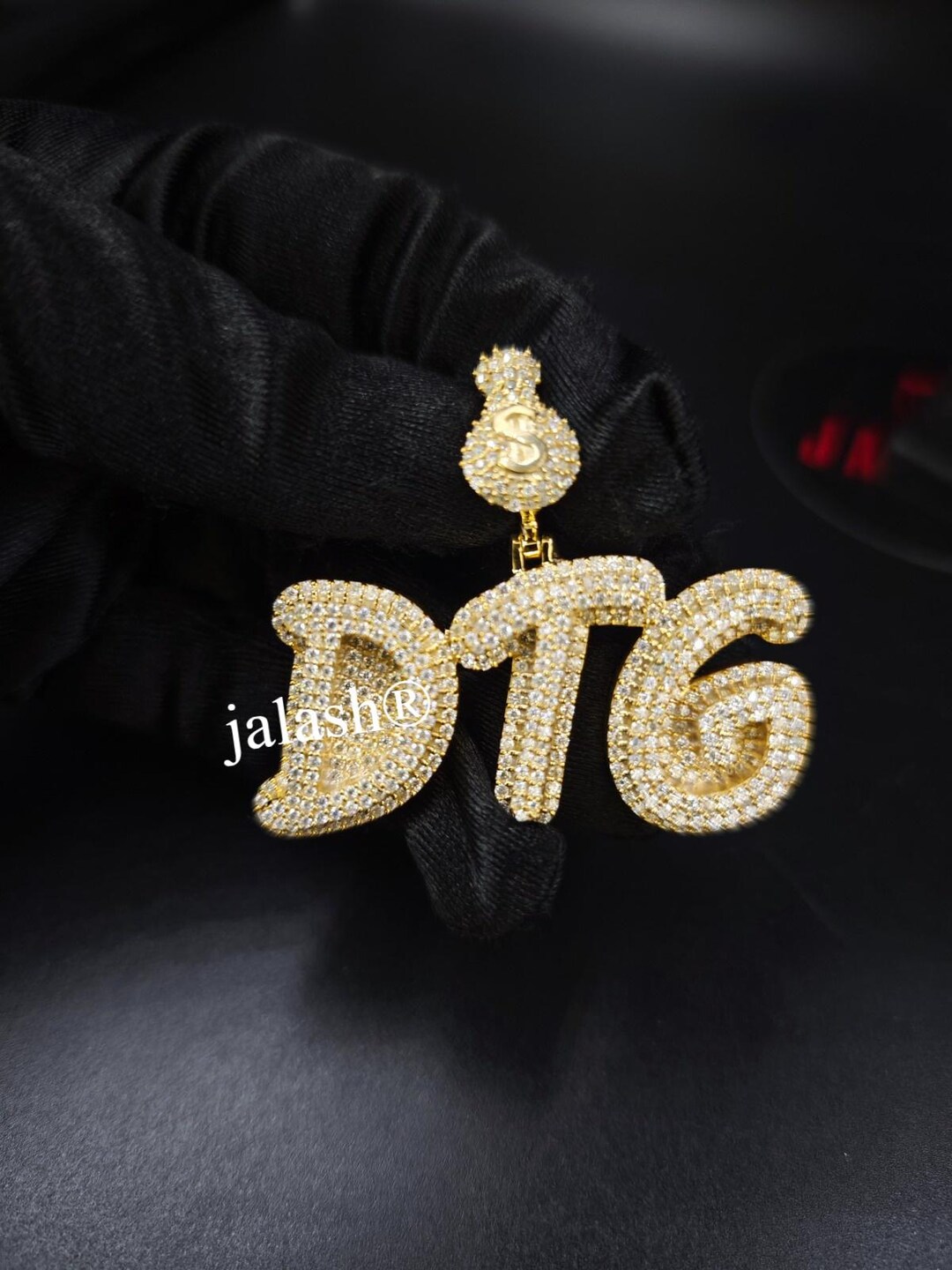 Mens Custom Diamond Pendant / Tester Passing Moissanite Mens Pendant ...