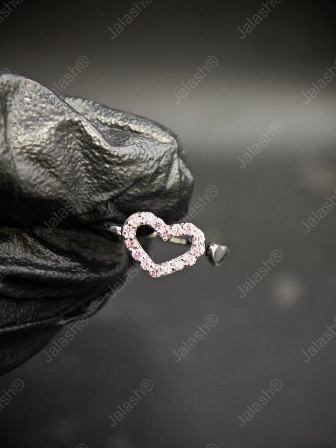 Women's Sterling Silver Heart Toe Ring: Lab Created Diamond Valentine's ...