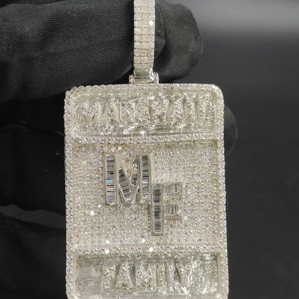 Mens Iced Out Dog Tag Necklace - Etsy