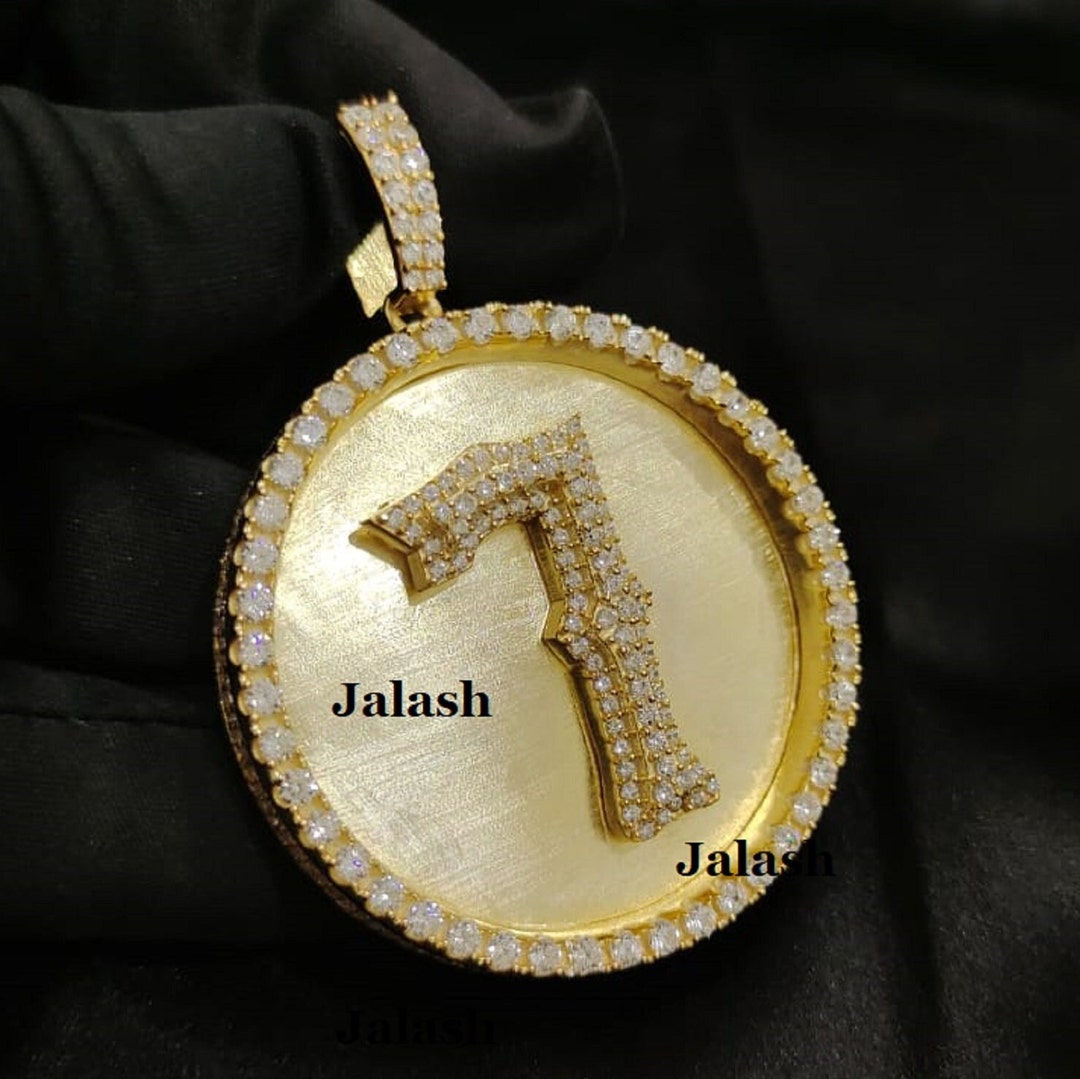 Iced Moissanite Lucky Number 7 Pendant/diamond Custom Number Pendant ...