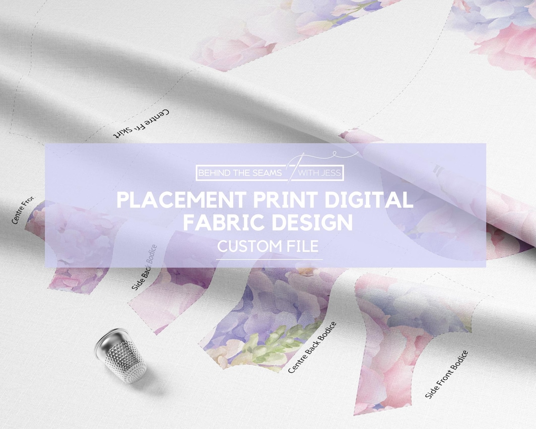 Soft Floral Placement Print Fabric Design - Custom Digital File for ...