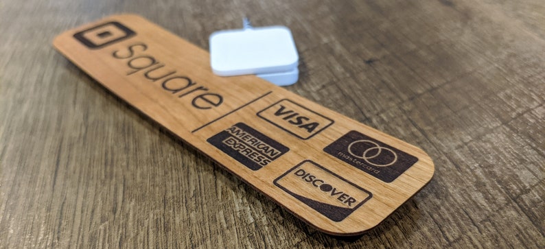 Square Card Reader Sign (cherry Veneer) - Etsy