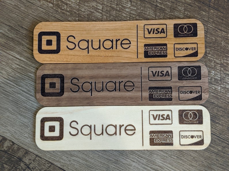Square Card Reader Sign Cherry Veneer - Etsy.de