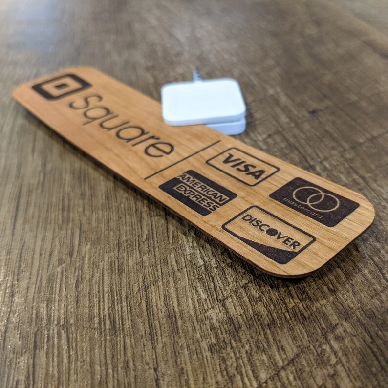 Square Card Reader Sign Cherry Veneer - Etsy.de
