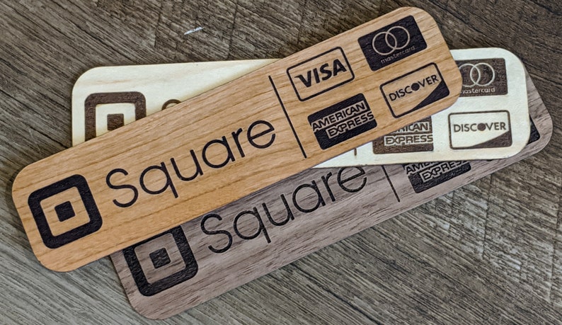 Square Card Reader Sign (cherry Veneer) - Etsy