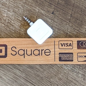 Square Card Reader Sign (cherry Veneer) - Etsy