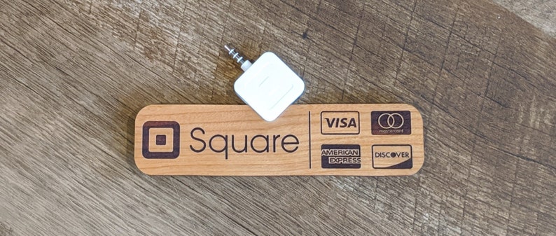 Square Card Reader Sign Cherry Veneer - Etsy.de