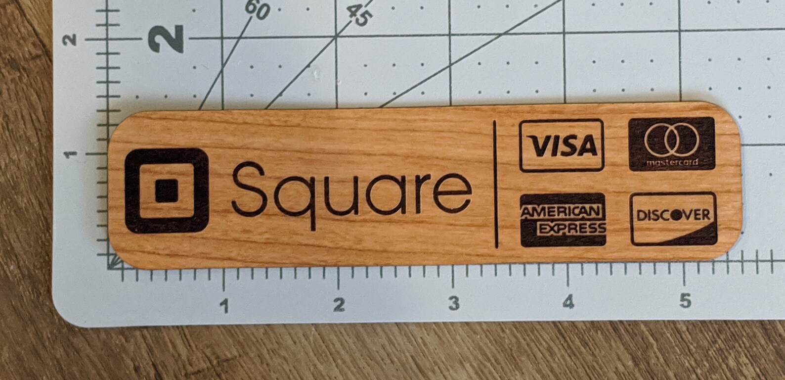 Square Card Reader Sign (cherry Veneer) - Etsy