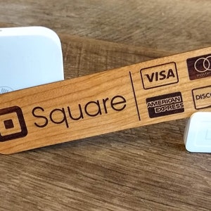 Square Card Reader Sign Cherry Veneer - Etsy.de