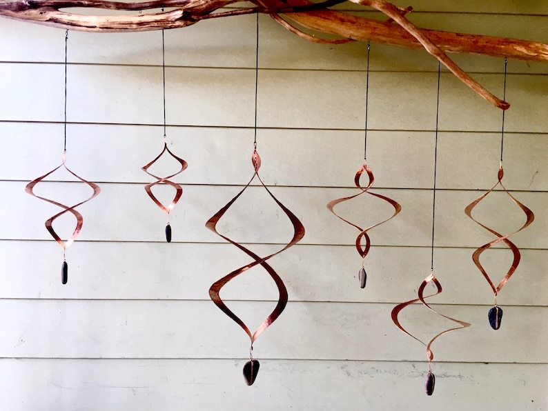9" Hanging Pounded Copper Kinetic Wind Sculpture - Etsy