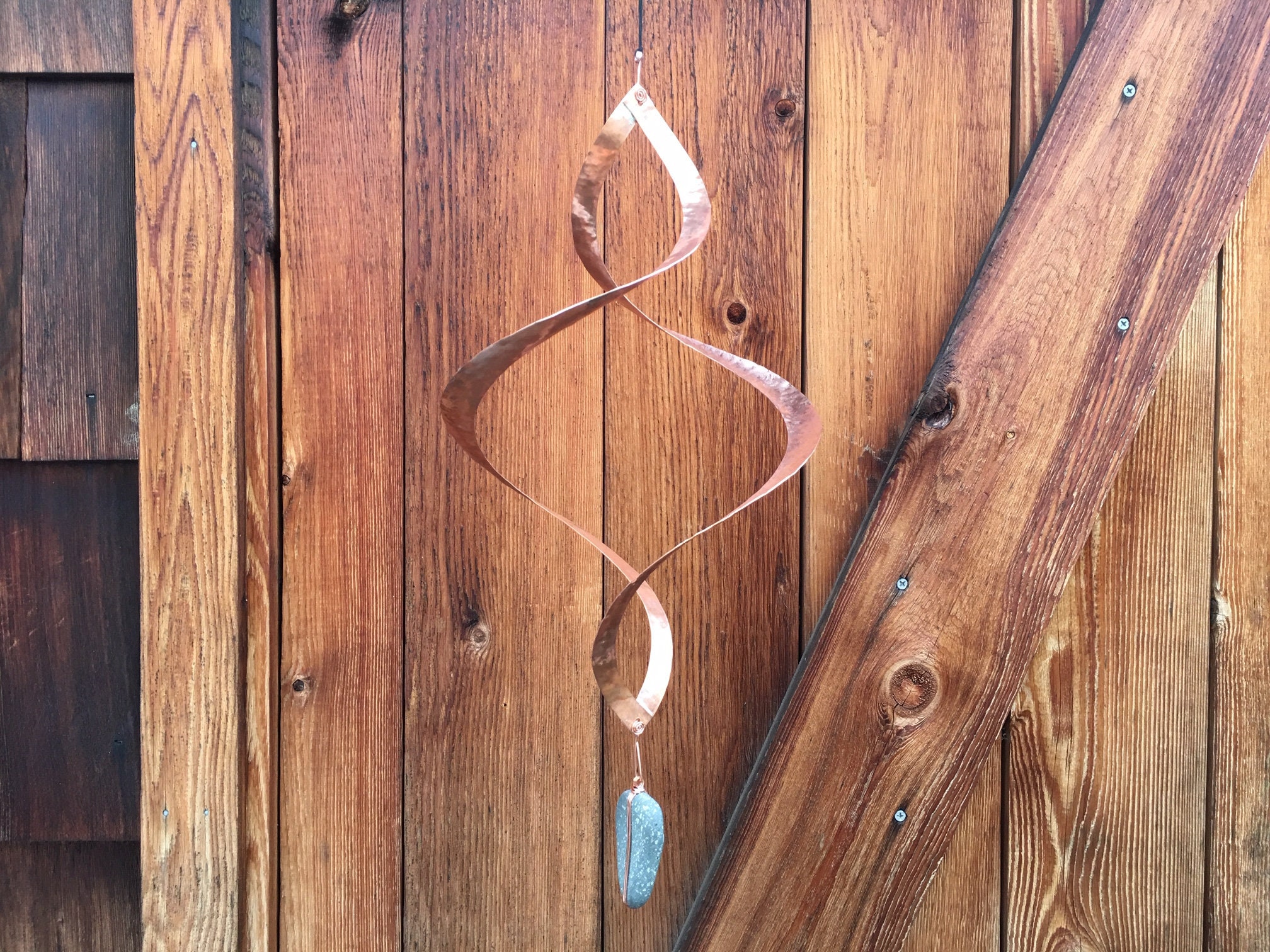 9" Hanging Pounded Copper Kinetic Wind Sculpture - Etsy