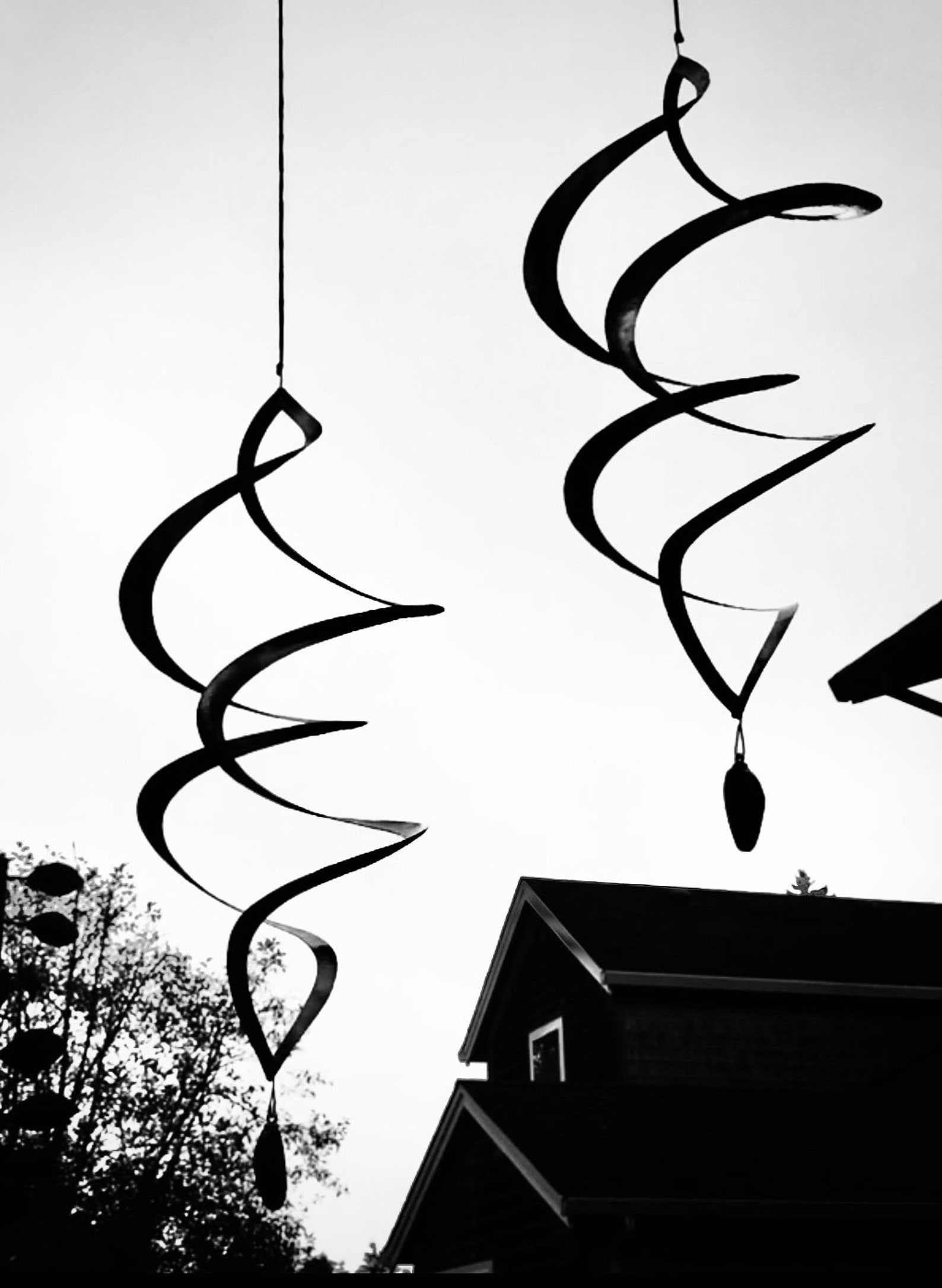 14" Hanging Pounded Copper Kinetic Wind Sculpture Double Helix - Etsy