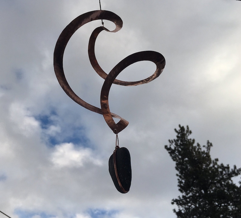 9" Hanging Pounded Copper Kinetic Wind Sculpture - Etsy