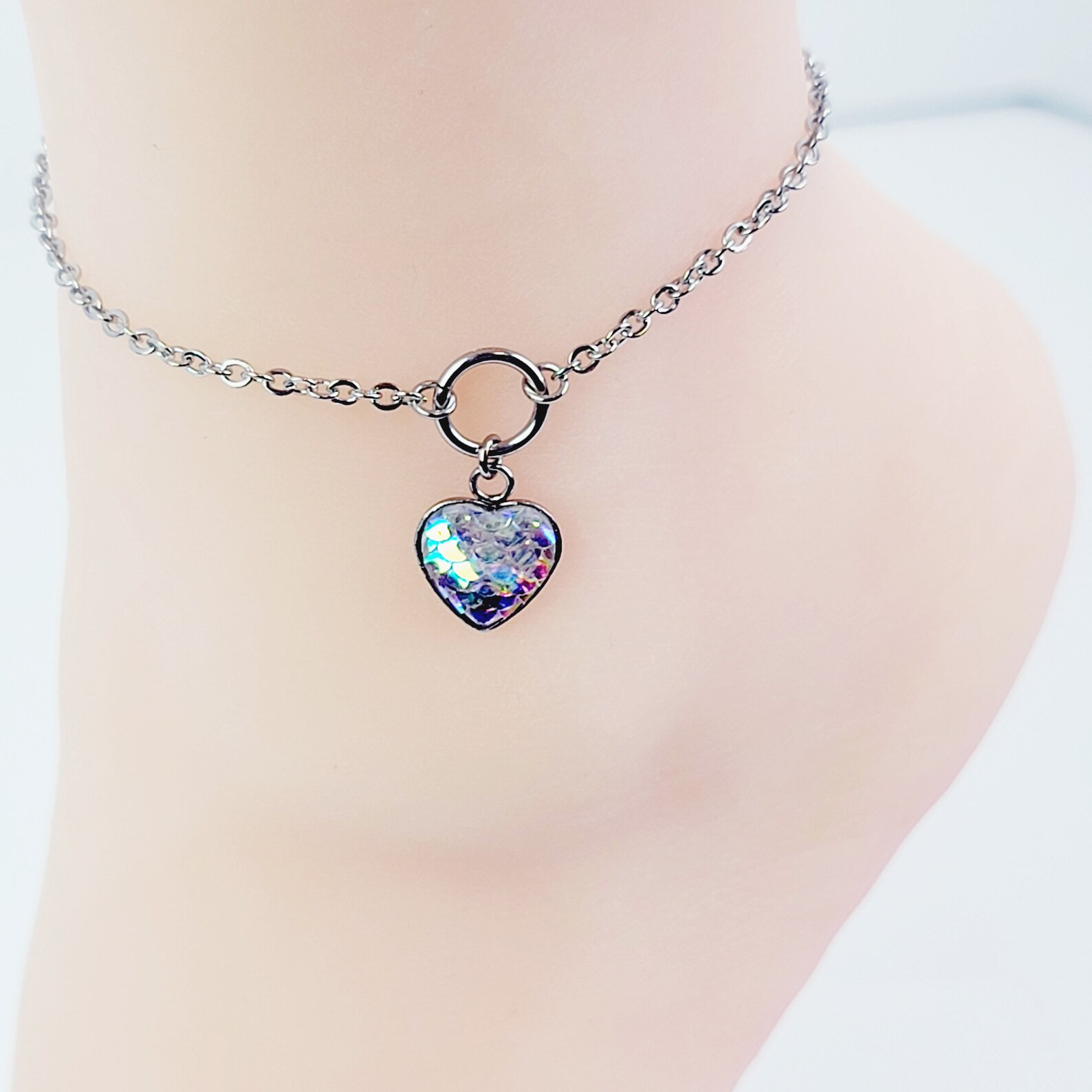 BDSM Subtle Anklet Collar, 100% Stainless Steel, Circle of O With ...