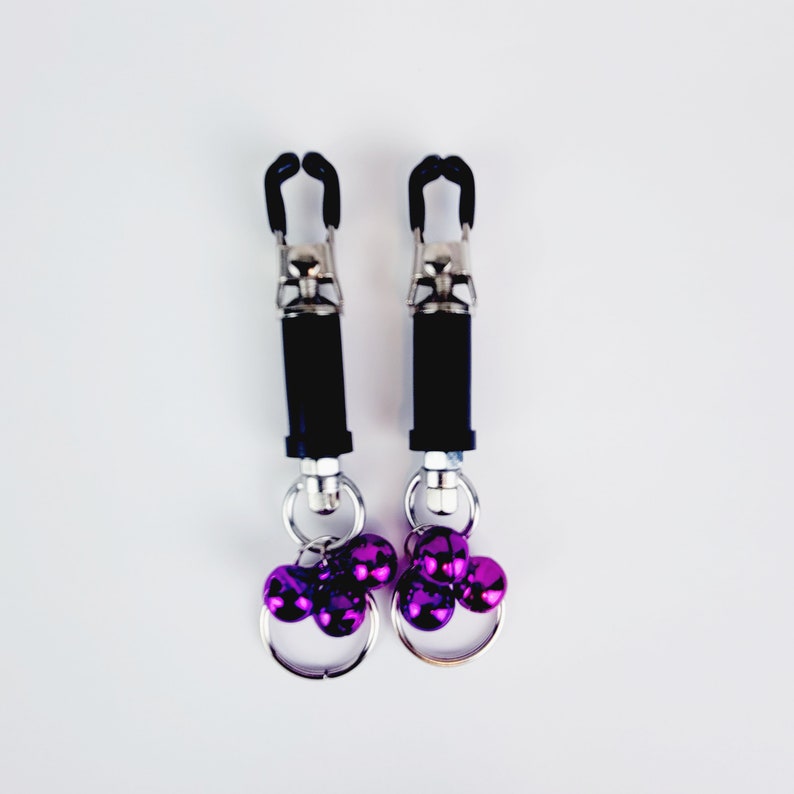 BDSM Nipple Clamps. Barrel Nipple Clamps With Bells and Pull - Etsy