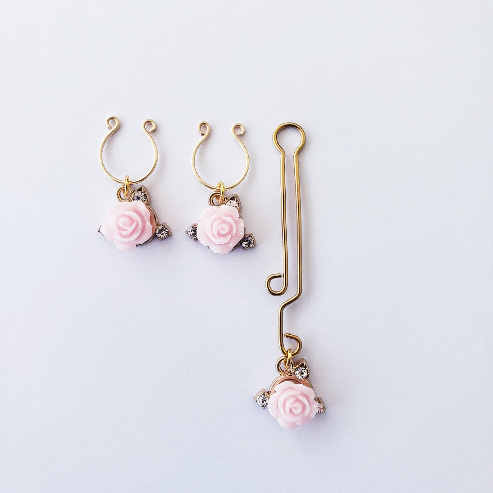 Intimate Jewelry Set Gold Nipple Rings And Labia Clip With Etsy