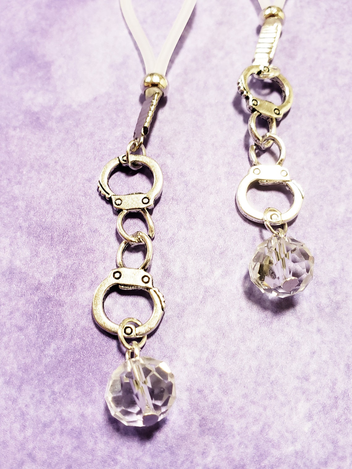 BDSM Handcuff and Crystal nipple nooses or feel the sting with | Etsy