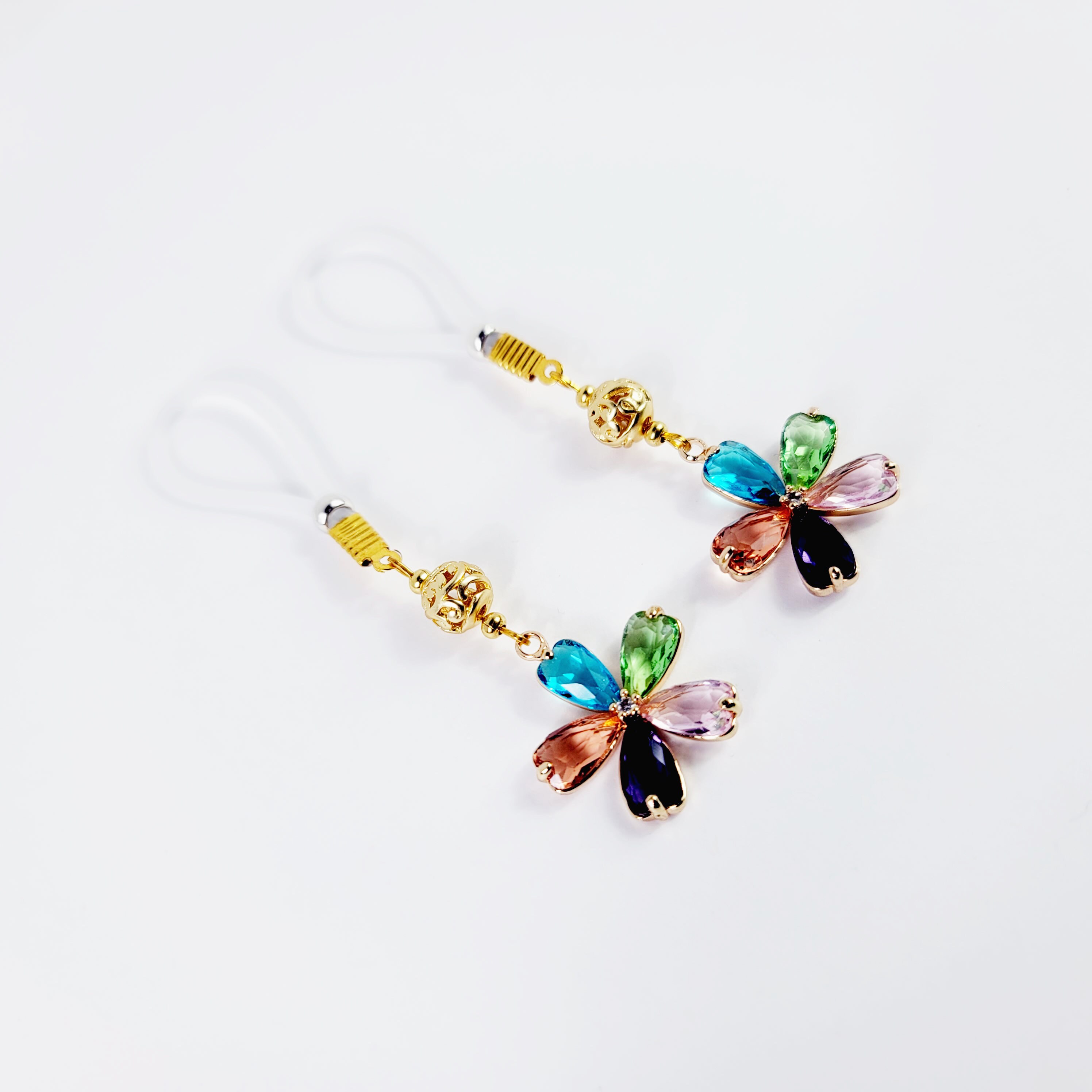 Flower Nipple Dangles on Your Choice of Non Piercing Nipple - Etsy