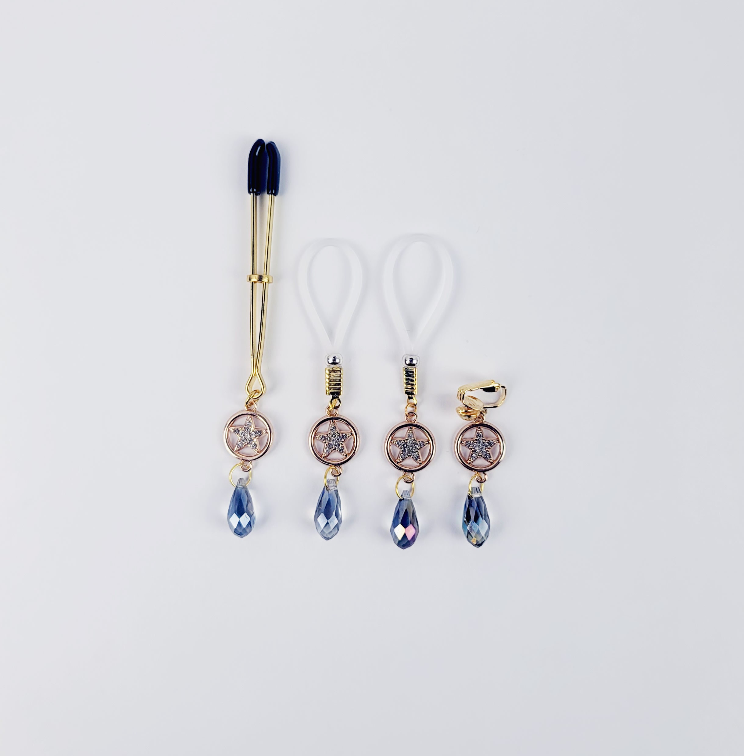 BDSM Intimate Jewelry Set Non Piercing with Gold Stars and | Etsy