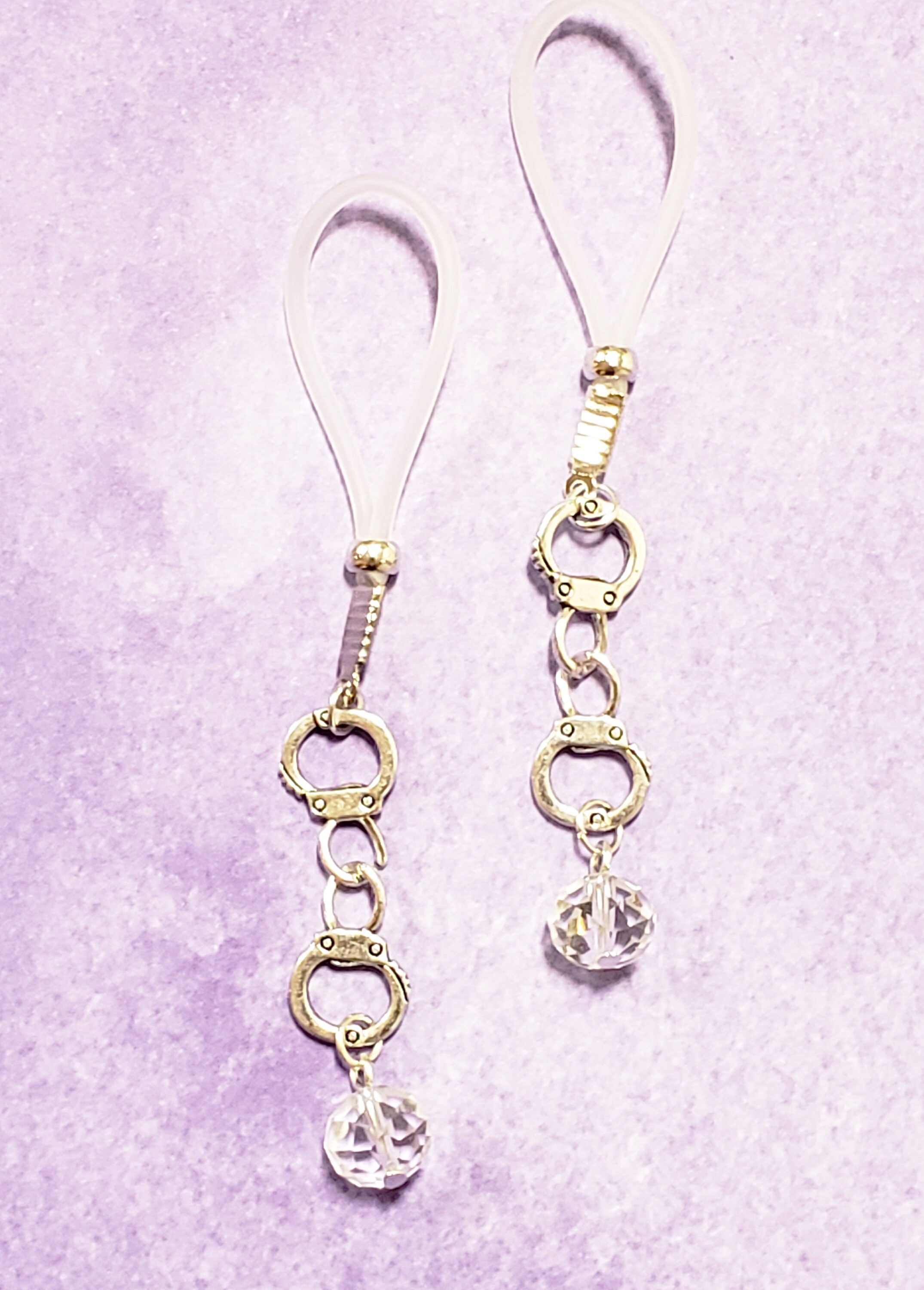BDSM Handcuff and Crystal nipple nooses or feel the sting with | Etsy