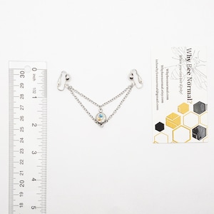 Chain Dangle With Gemstone Pendant, Stainless Steel. Non Piercing ...