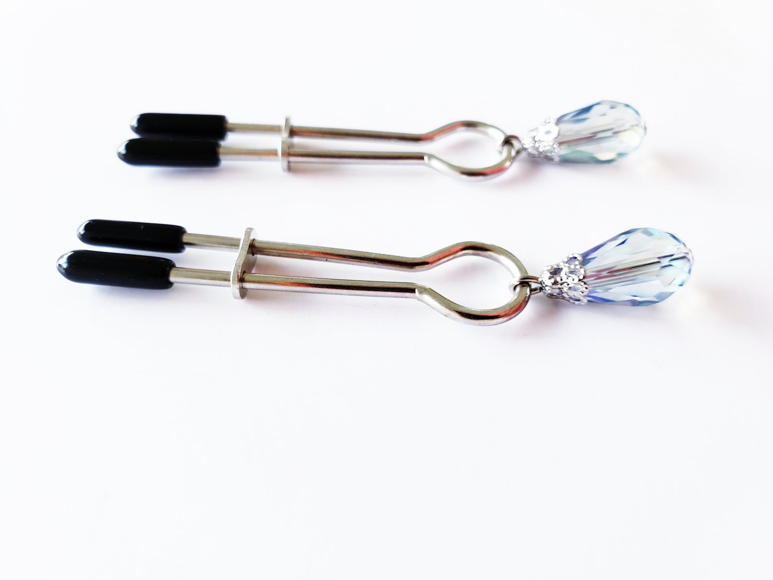 BDSM Nipple Clamps With Iris Crystal Straight Tweezer Clamp. - Etsy