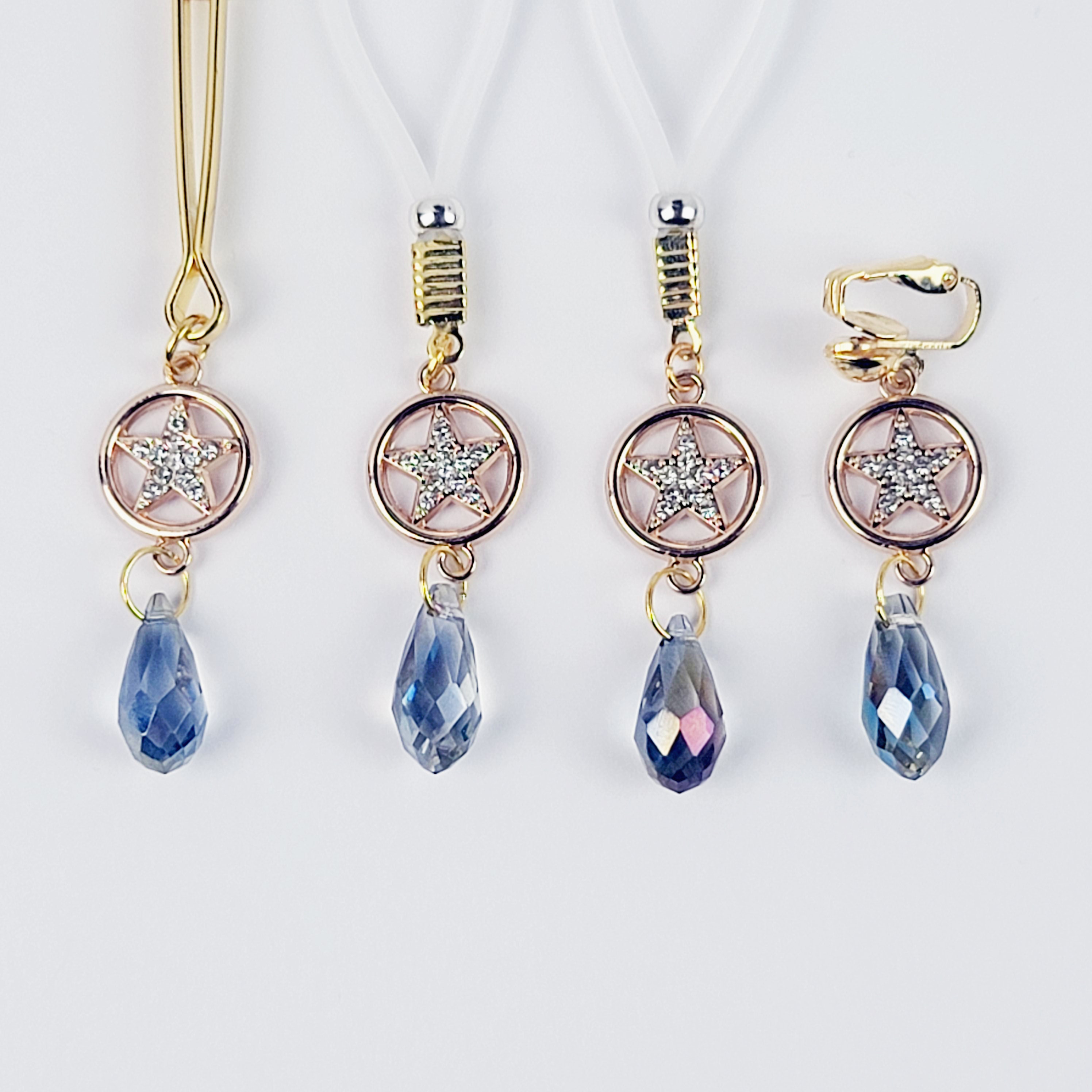 BDSM Intimate Jewelry Set Non Piercing with Gold Stars and | Etsy